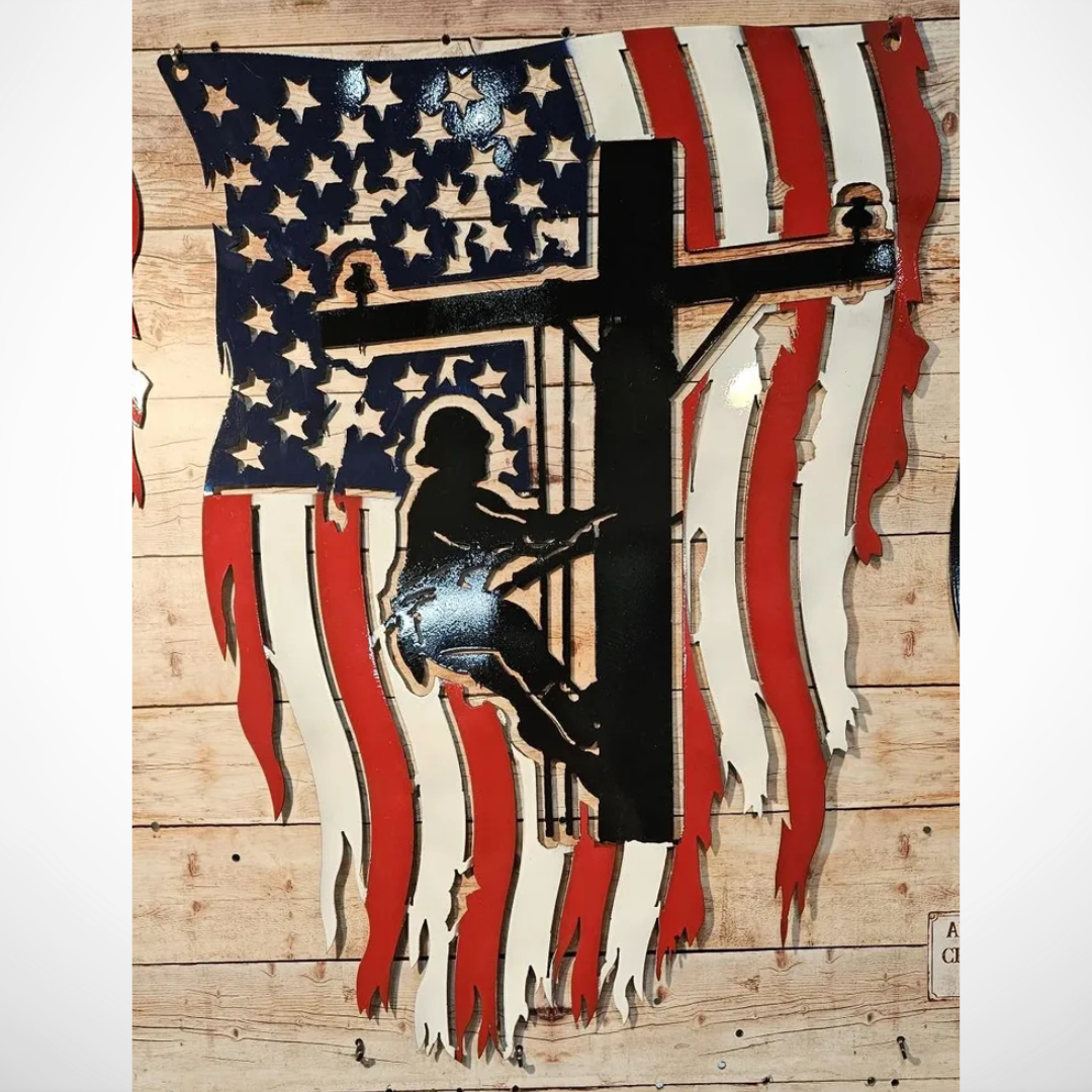 Lineman Flag 27" X 20" - Metal Sign – AllwayzMags