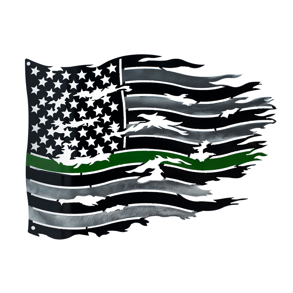 Black Silver Green line Flag – AllwayzMags
