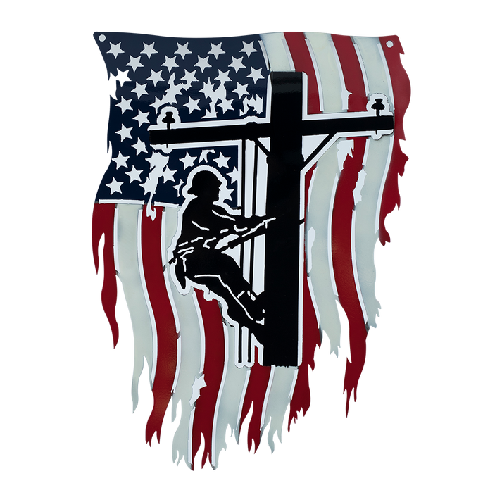 Lineman Flag 27" X 20" - Metal Sign – AllwayzMags